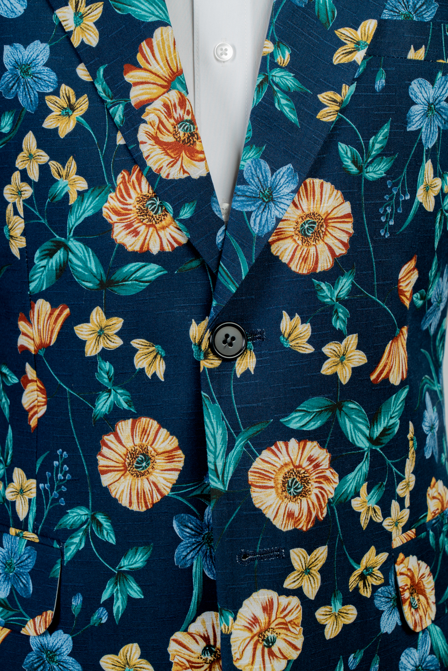 M0331 滿版花朵西裝外套 藍色(出租款) | 東潮時裝西服EASTREAM