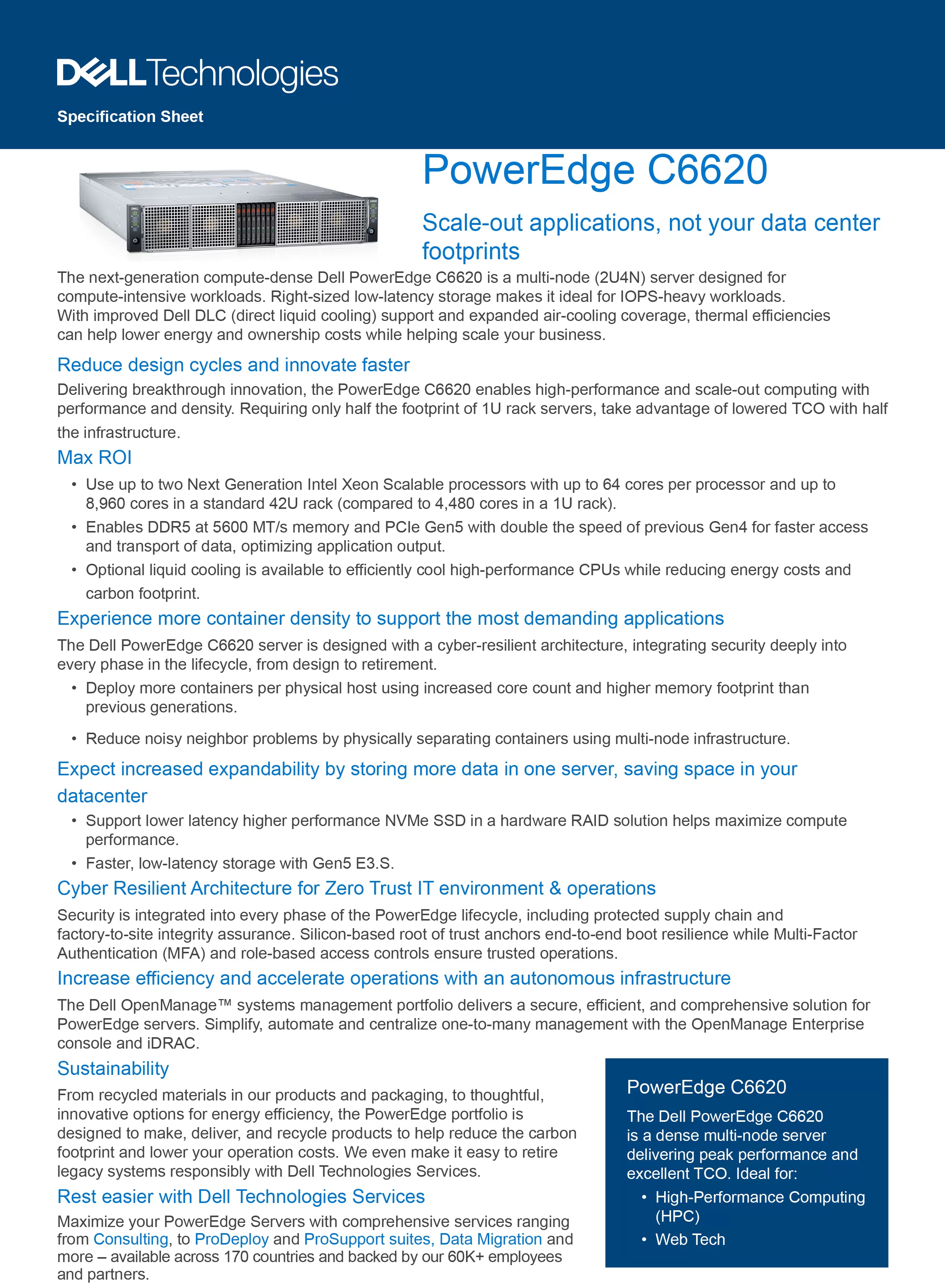 DELL 戴爾 PowerEdge C6620 機架式伺服器 | 上伊美辦公用品網