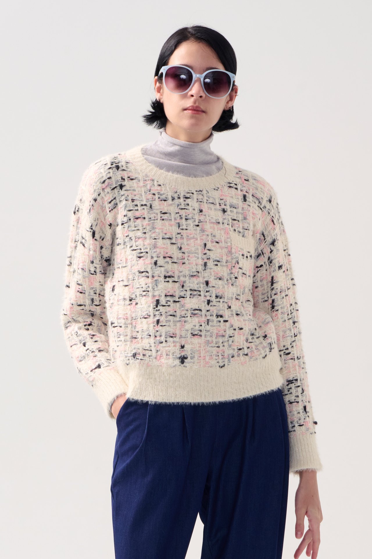 灰色高領針織衫 | JZNANA時尚購物集合